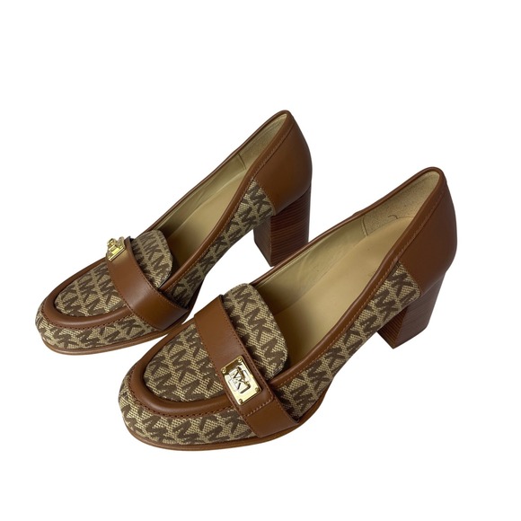 Michael Kors | Shoes | Michael Kors 95m Brown Monogram Block Heel ...